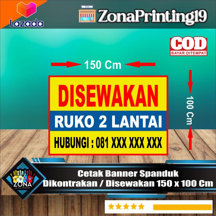 Cetak Spanduk / Banner Disewakan Kontrakan 1,5 x 1 M ( Free Edit ...