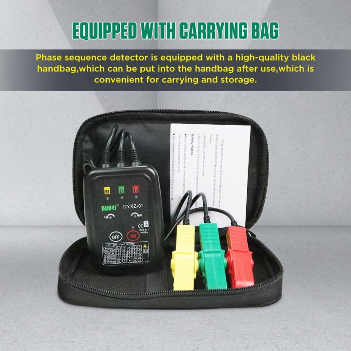 Duoyi Dyxz 02 Voltage Indicator Tester Non Contact Phase Sequence Detector Indicator Detector