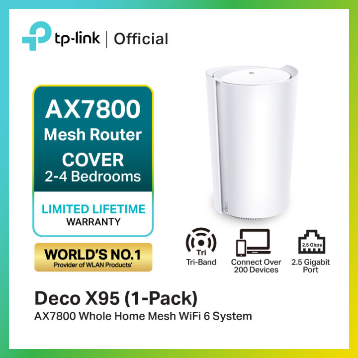 TP-Link Deco X95 AX7800 Mesh Router WiFi 6 อินเตอร์เน็ต Tri-Band พอร์ต ...