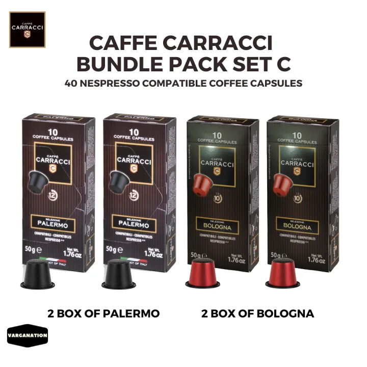 Carracci Nespresso Coffee Capsules Bundle Pack - Gift Set of 40 Pods, 4 Blends - Made in Italy ...
