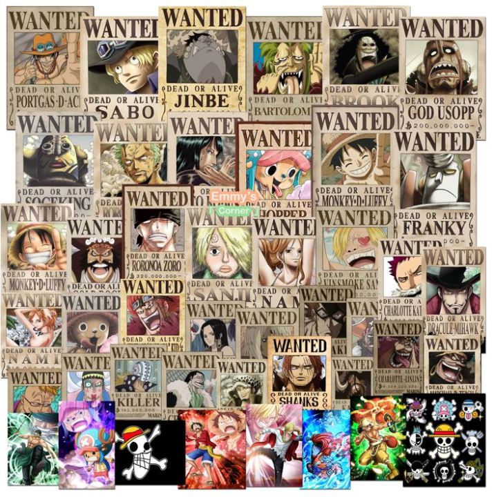 One Piece wanted Stickers 50pcs | Lazada PH