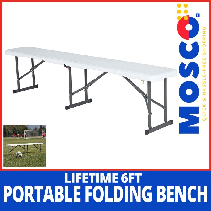 Lifetime Portable Folding Bench, 6-Foot, White Granite Long Chair ...
