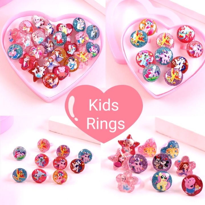 Colorful Litter Girl Rings Cute Cartoon / 儿童彩色可爱卡通戒指 | Lazada