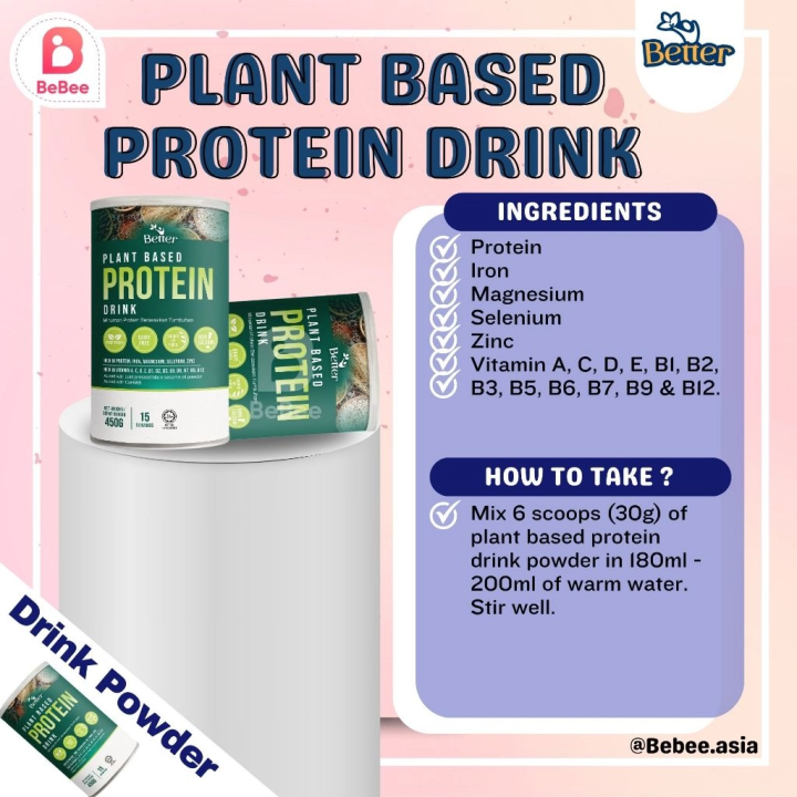 BETTER PLANT BASED PROTEIN DRINK POWDER MINUMAN PROTEIN BERASASKAN ...