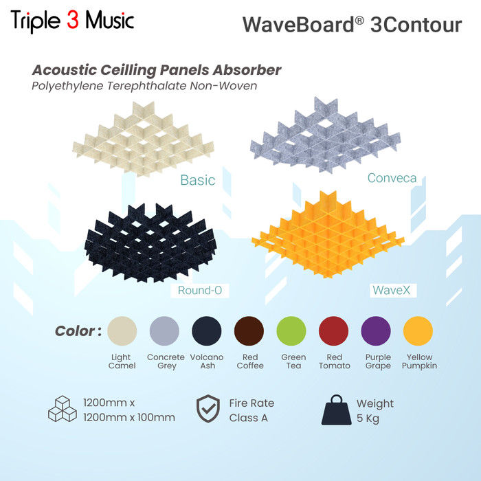 Akustik Panel WaveBoard 3Contour Peredam suara Gantung | Lazada Indonesia