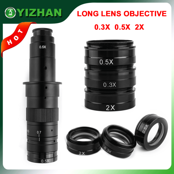 215X 150X Microscope Lens 0.7X-4.5X Adjustable Magnification 0.5X / 2 ...