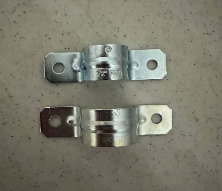 CONDUIT U CLAMP (SADDLE CLAMP) 1/2" - 3/4" TWO HOLE METAL RGD CLAMP FOR ...