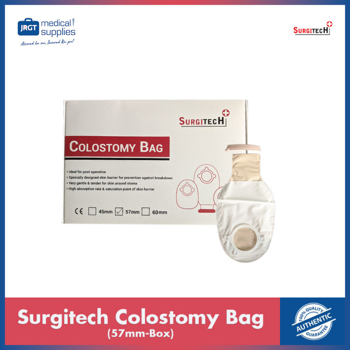 Surgitech Disposable Colostomy Bag 57mm - Stomach Bag for Secure and ...