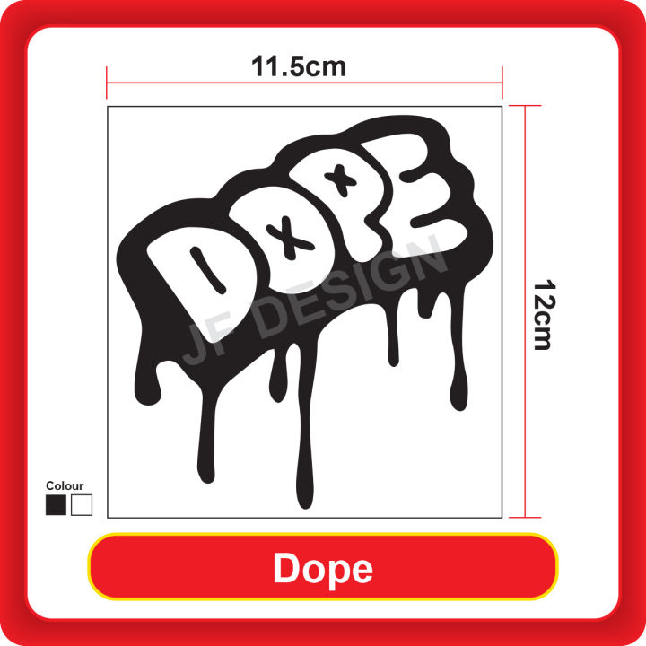 Quality Car Sticker Dope Design [11.5cm x 12cm][Sticker Cutting][Black ...