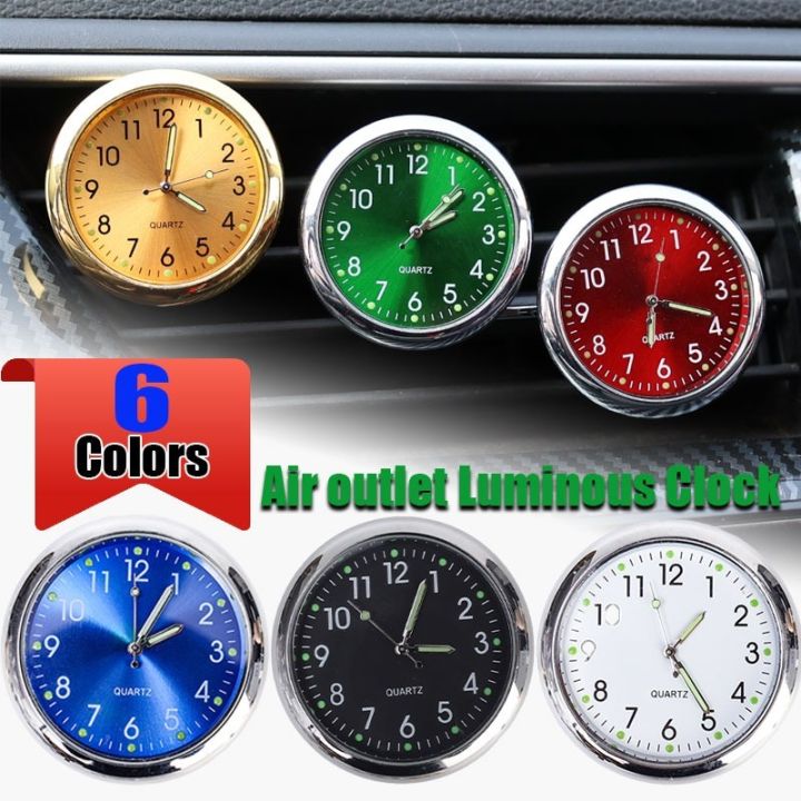 New Car Air Outlet Luminous Clock Universal Dashboard Mini Electronic ...
