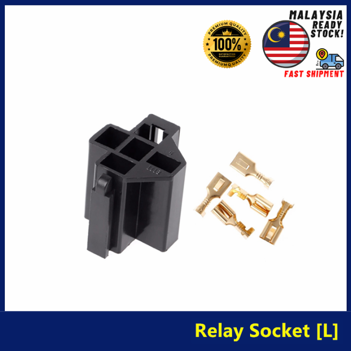 Relay Socket [L] for 30A Relay 4/5 Pin set 6.3mm Auto Vehicle Relay ...