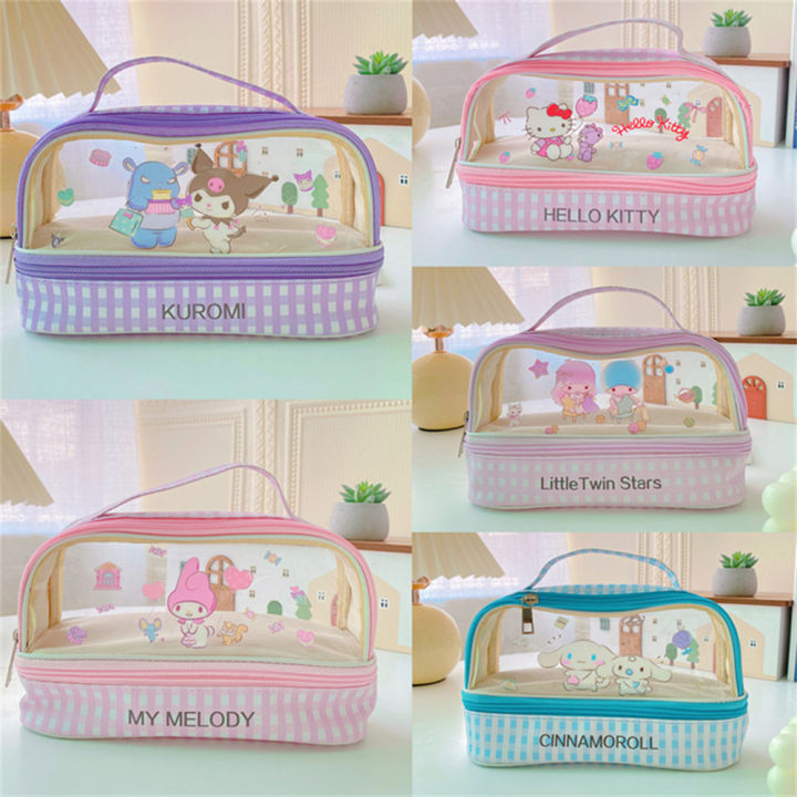 Trotinic Sanrio Double Layer Pencil Case Cute Kuromi / KT/ Mylody ...