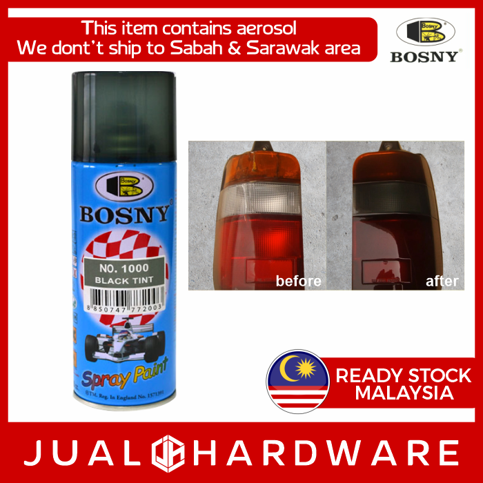 BOSNY Black Tint Spray Paint 400ml - Glass Tint / Windows Tint / Lamp ...