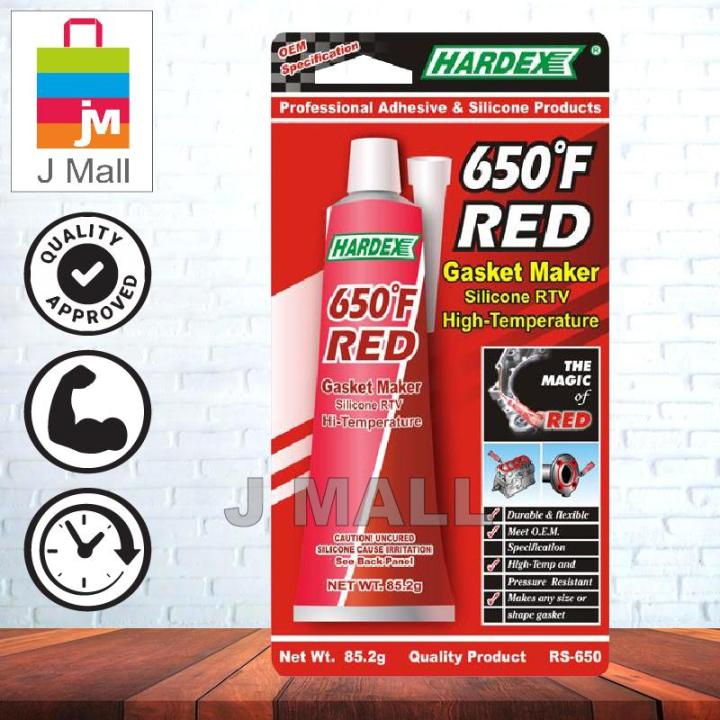HARDEX 650ºF RED GASKET MAKER ADHESIVE SILICON RTV HI-TEMP RS-650 | Lazada