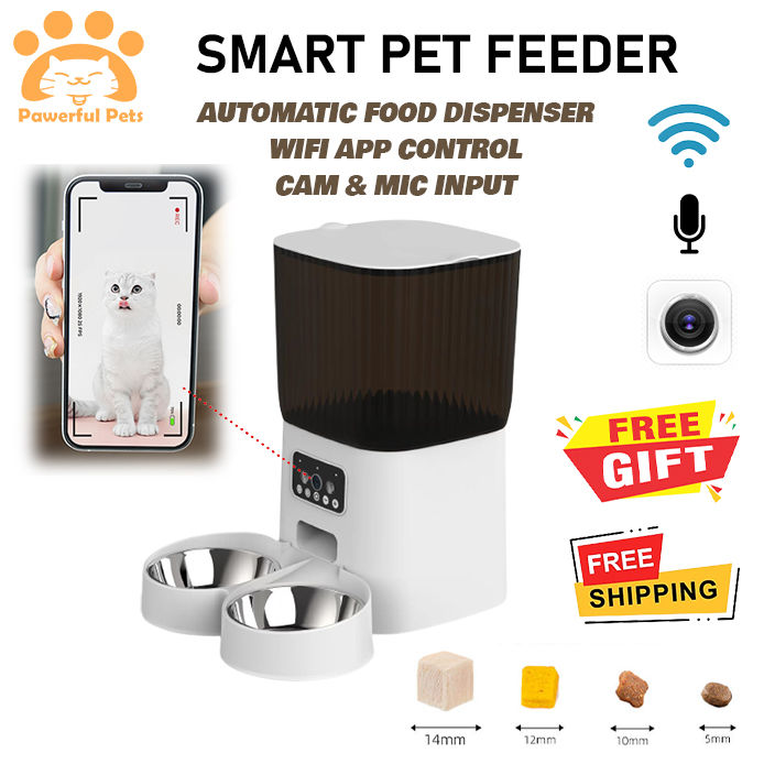 [WIFI APP CAMERA] 5L Smart Pet Feeder Wifi App Control CCTV Automatic ...