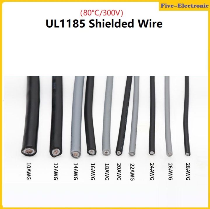 UL1185 Shielded Wire 28AWG Single Core Audio Channel Signal Cable ...