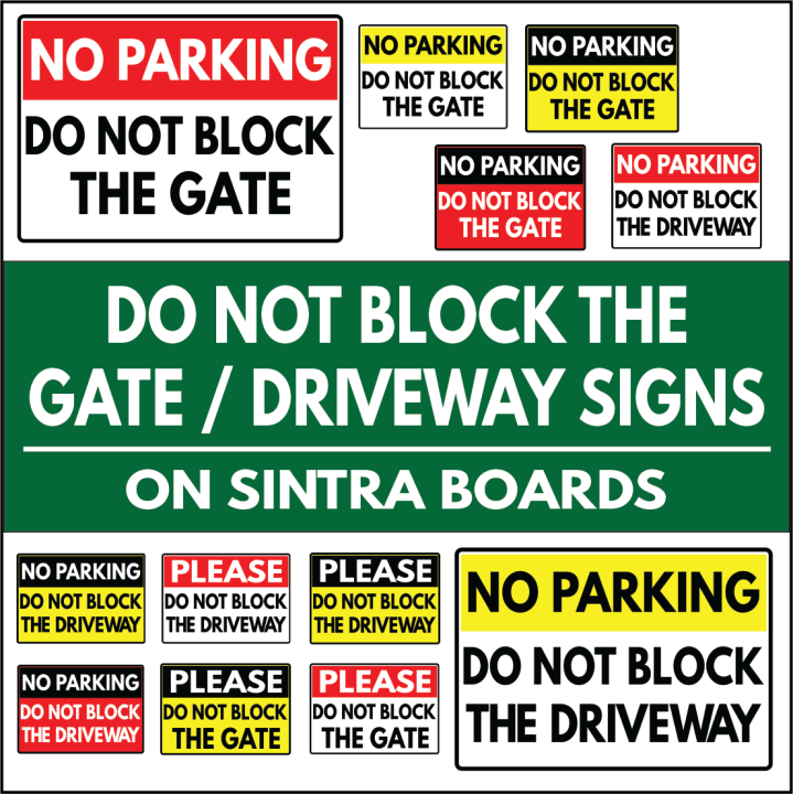 Do Not Block The Driveway Signs, Safety Signages For Household ...