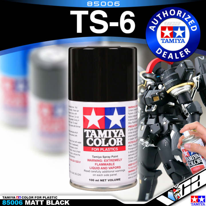 ⭐️ TAMIYA 85006 TS-6 MATT BLACK FLAT SPRAY PAINT CAN PLASTIC SCALE ...