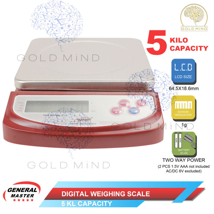 General Master Digital Weighing Scale 5KG | Lazada PH