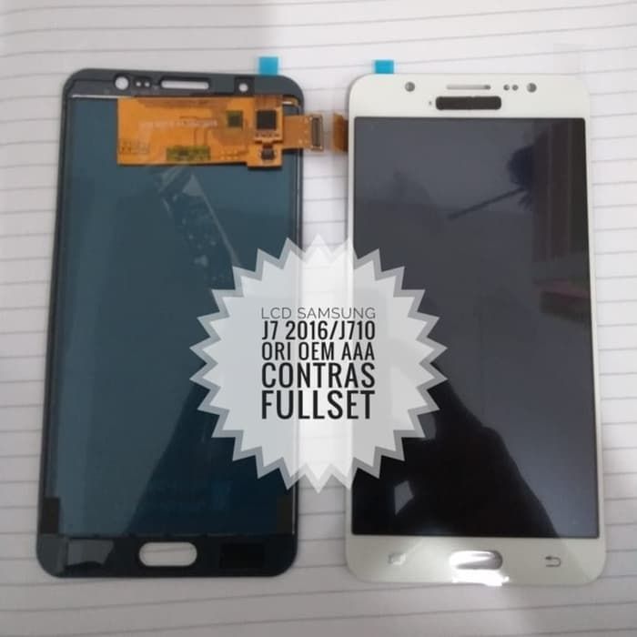 LCD SAMSUNG J710 J7 2016 FULLSET PLUS TOUCHSCREEN WHITE CONTRAS ORI OEM ...