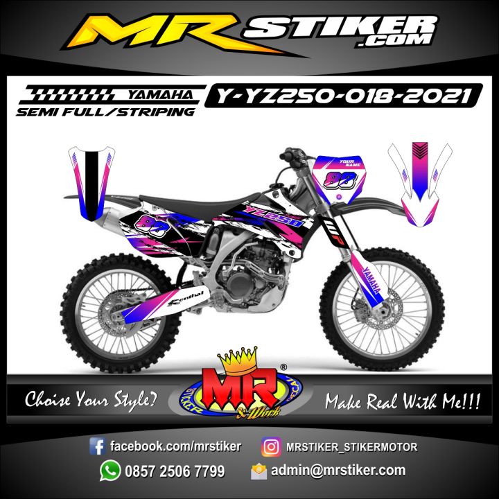 Decal Stiker Motor Yamaha YZ 250 Stiker Motor Trail Custom Decal New ...