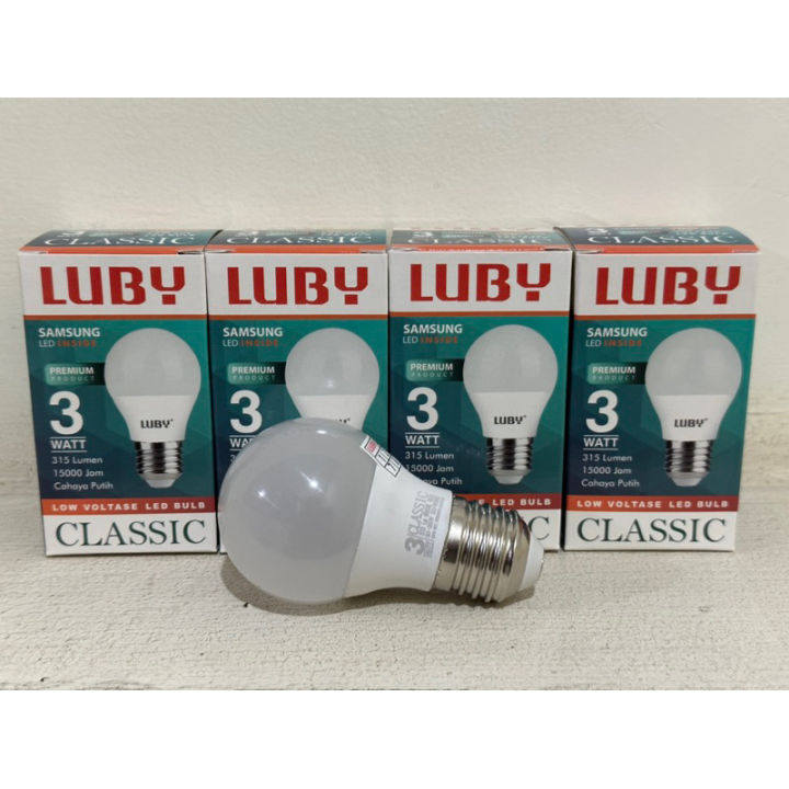 Lampu LED 3 Watt Luby Classic 3W Cahaya Putih Lampu Bohlam 3 Watt | Lazada Indonesia