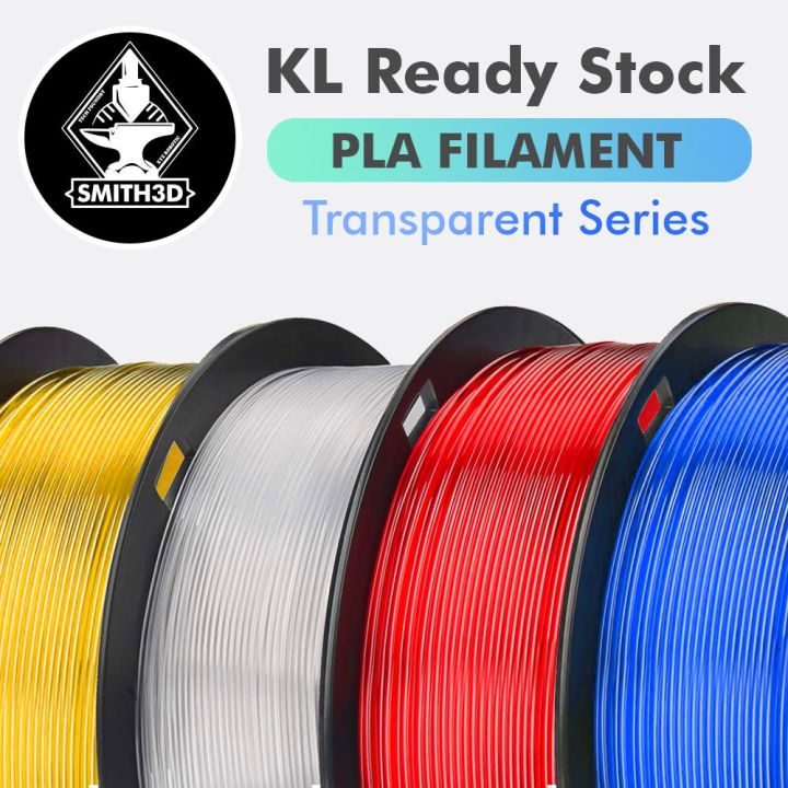 Smith3D Transparent PLA Filament 1KG 1.75mm - Green Orange Natural Red ...