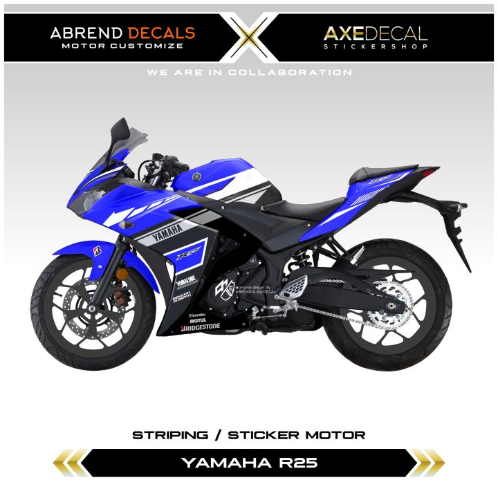 Striping Yamaha R25 Grafis / Decals Semi Full Stiker R25 / Stock Decal ...