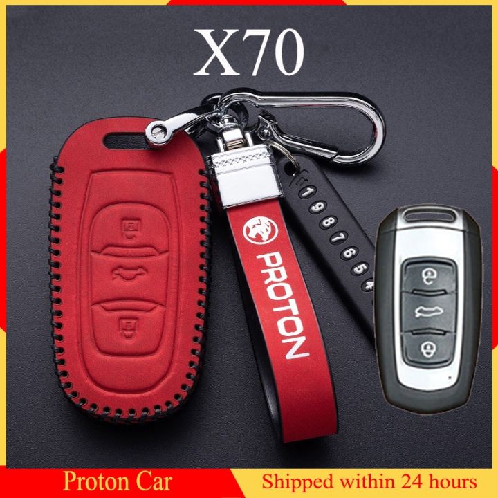 Proton X70 Leather Key Fob Cover Key Case Shell Keychain Accessories ...