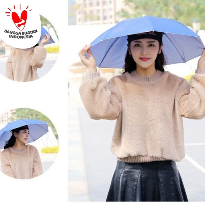 Payung Topi Payung Kepala Payung Mancing Hiking Outdoor Besar 70 Cm ...