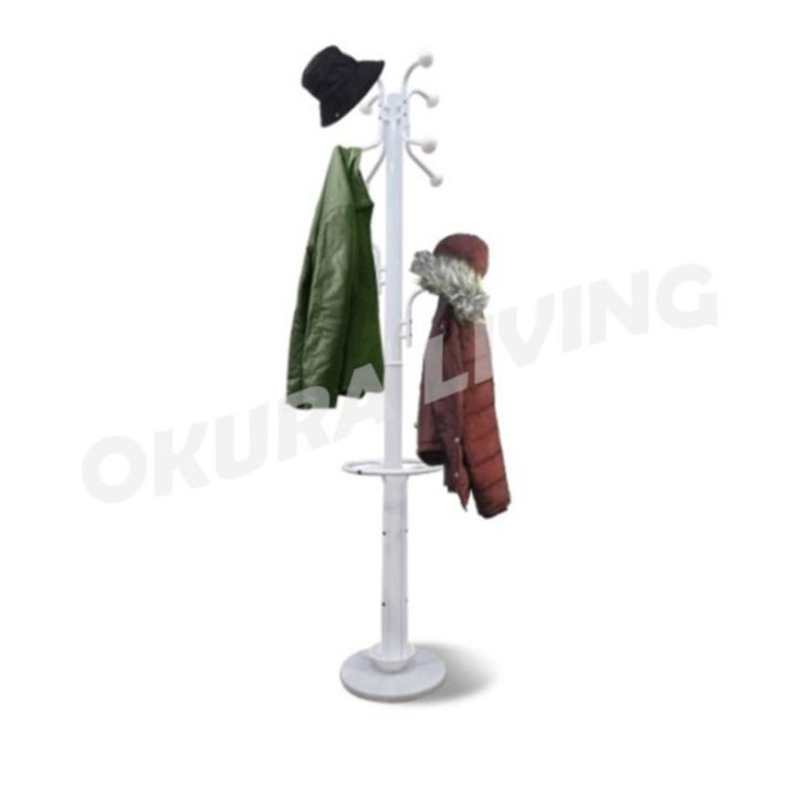 OKURA Marble Stand Cloth Rack Metal Clothes Hat Towel Umbrella Standing ...