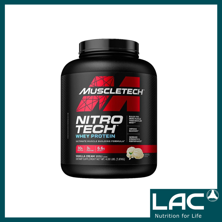 MUSCLETECH Nitro-Tech Performance Series Vanilla 4lb (Best by: February ...