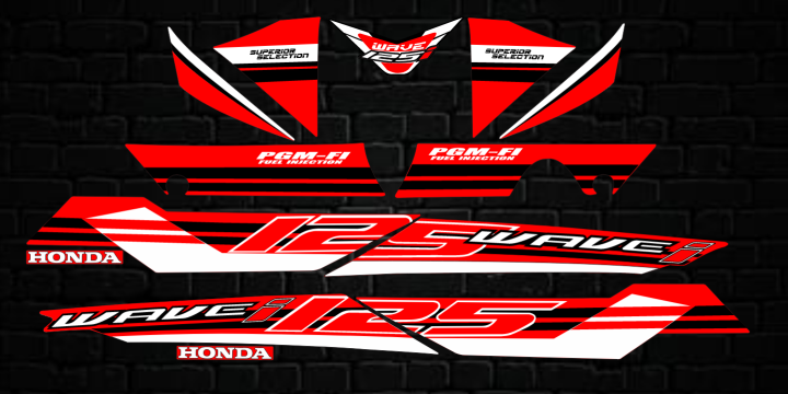 HONDA WAVE 125i STOCK DECALS +FREE STICKER | Lazada PH