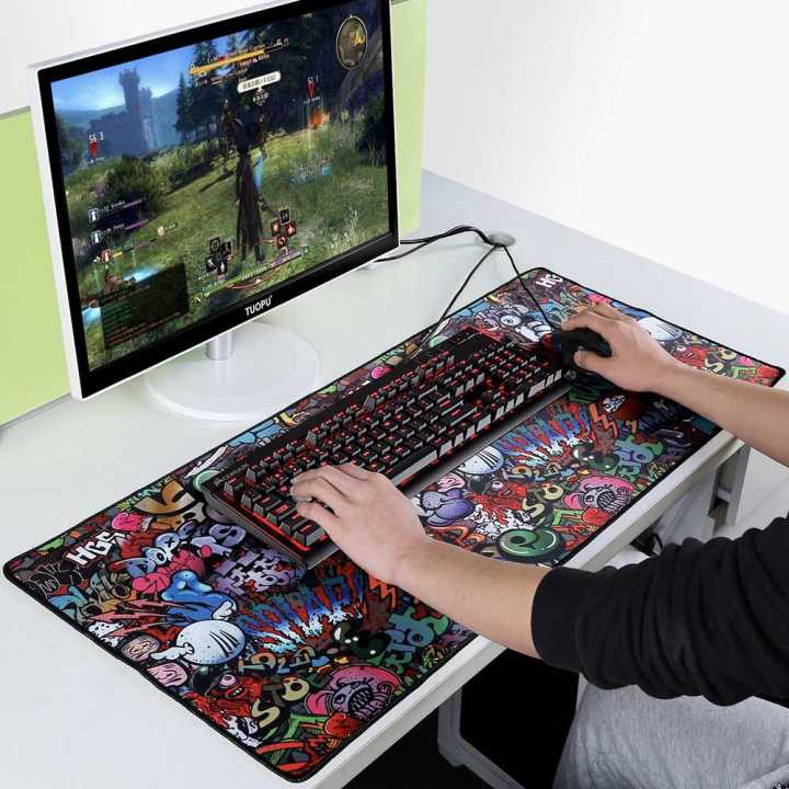 Gaming Mouse Pad Desk Mat Keren Tatakan Alas Mause Mose Mos Keyboard ...