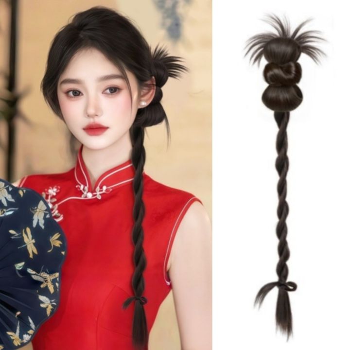 POYAN ชุดชั้นในแบบถักสำหรับชกมวย วิกผมทรงดอกไม้ ซินเธติก โบว์ชิญง แฮ ...