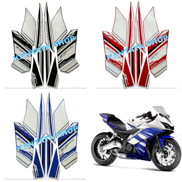 STIKER STRIPING MOTOR YAMAHA R15 V2 2015 GP SEPASANG STANDAR FULL SET ...