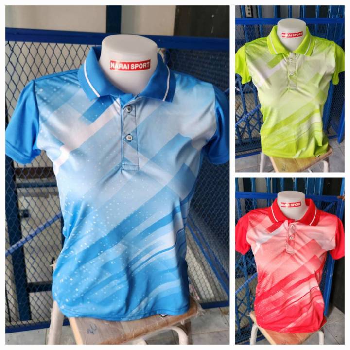 //โล๊ะสต๊อก//// เสื้อคอปก SA303 เสื้อกีฬาหญิง SPORT DAY ผ้าไมโครพิมพ์ ...