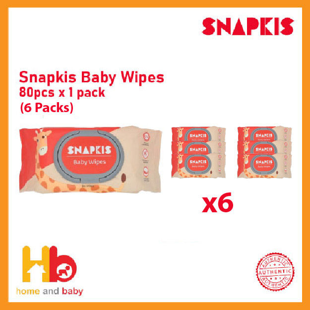 Snapkis Baby Travel Wipes 80pcs per pack (6packs/20packs/30packs ...