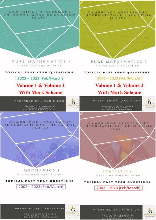 A Level MATHEMATICS 9709 Topical Question Papers By ANNIE GOH ( P1,P3,S1,M1 ) | Lazada