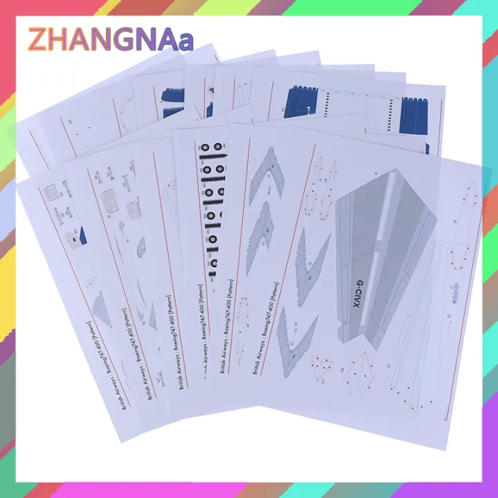 ZHANGNAa 1:144 Boeing 747 Aircraft Civil Aviation Airliner DIY 3D Paper ...