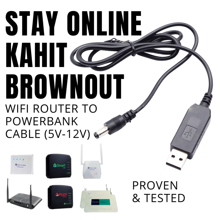 Riley MNL - 5V to 12V Wifi Connector to Powebank Cable USB Adaptor (1A ...