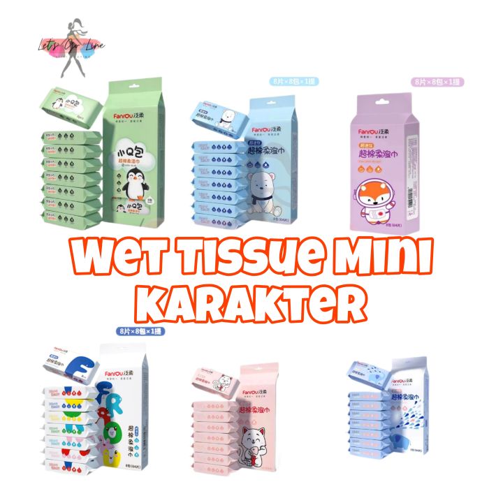 Tisu Basah Mini Travel Motif Lucu Tissue Basah Mini Tissue Karakter 1 ...