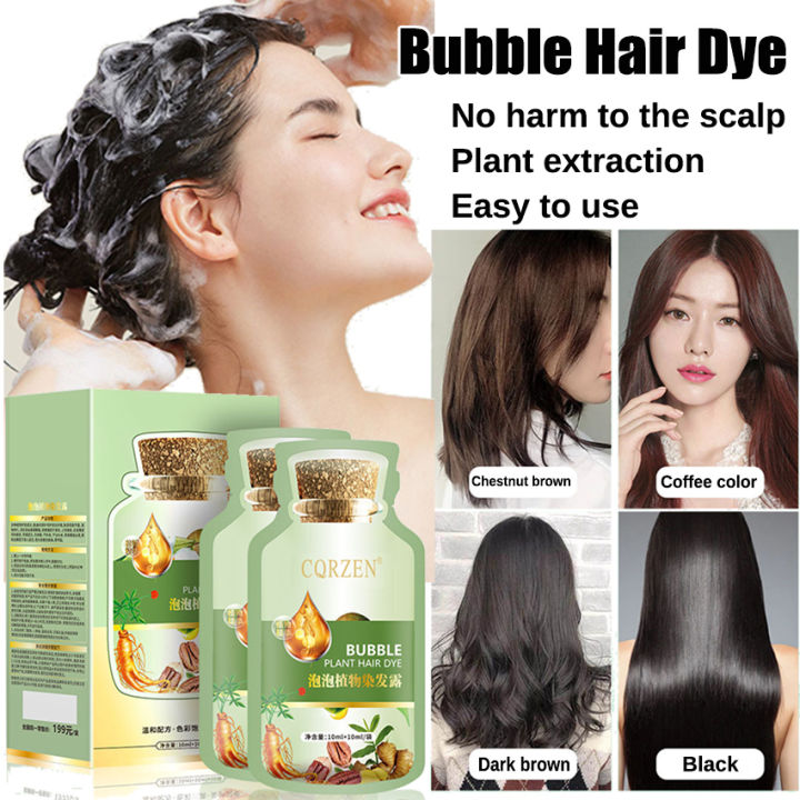 10pcs/Bag Home Hair Coloring Dyes Cream Natural Plant Bubble Hair Dye ...
