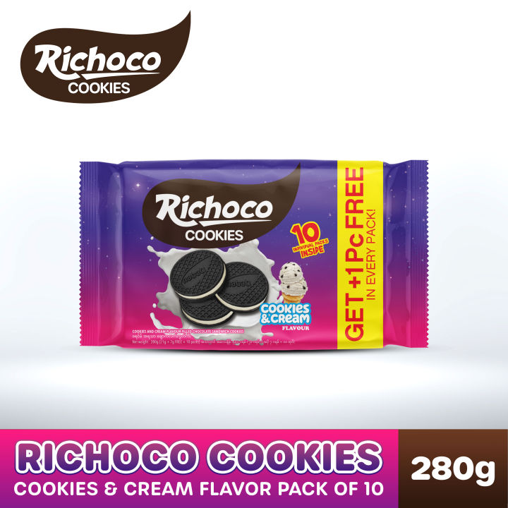 Richoco Cookies- Cookies and Cream 28g by 10s | Lazada PH