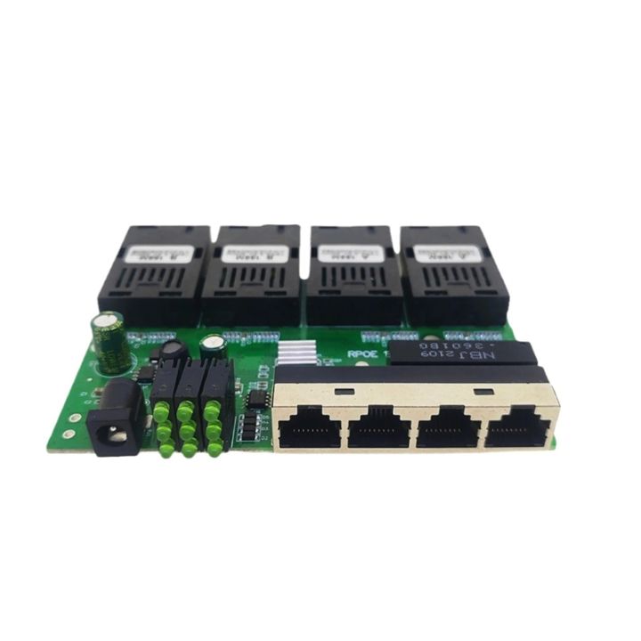 100M Reverse POE Fast Ethernet Fiber Switch 4F4E Output 12V Optical ...