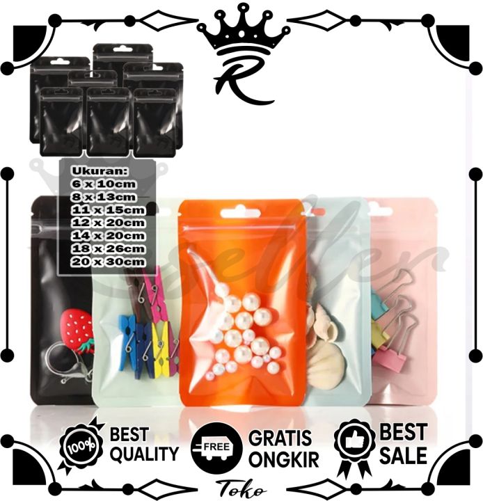 TOKORESELLER - Plastik Klip Hologram Flat Warna Hitam | Ziplock Hologram Foil | Plastik Klip ...