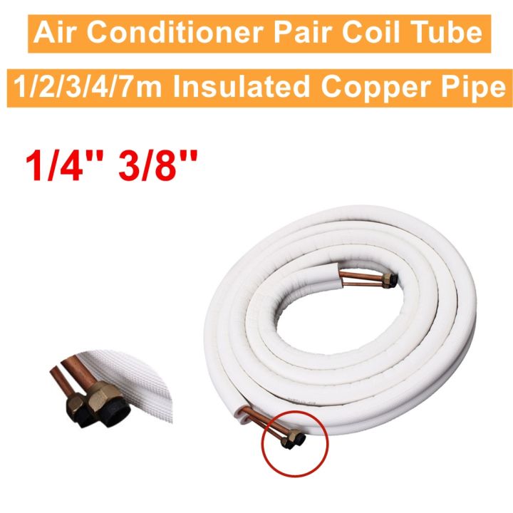 1/2/3/4/7m Insulated Copper Pipe 1/4'' 3/8'' Air Conditioner Pipes ...