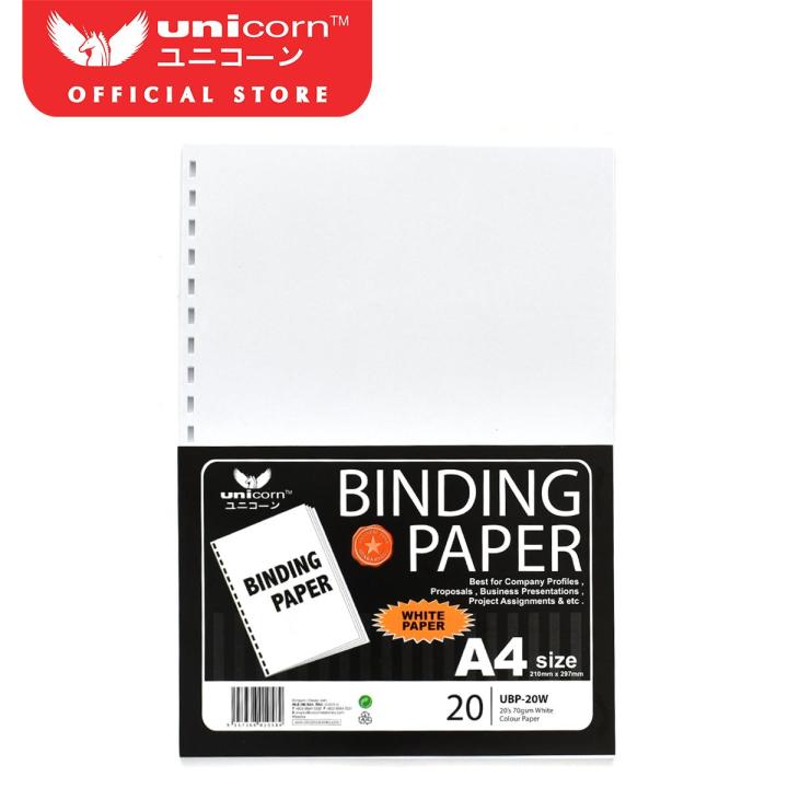 Unicorn A4 Binding White Paper UBP-20W | Lazada