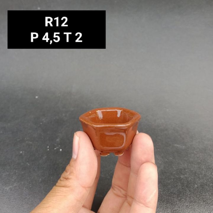 Pot keramik super mini segi enam R12 | Lazada Indonesia