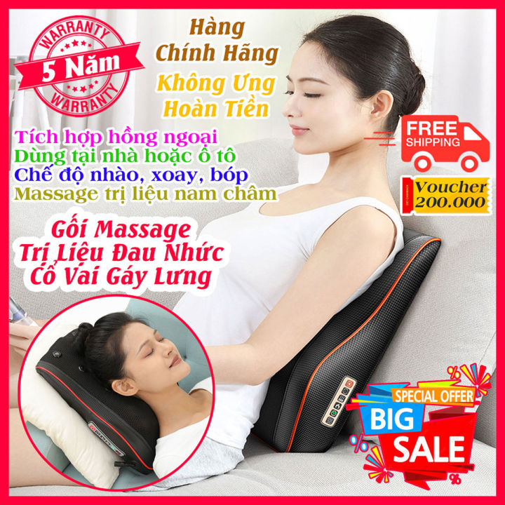 Máy massage cổ vai gáy chính hãng hồng ngoại nhật bản 20 bi mát xa 16D ...